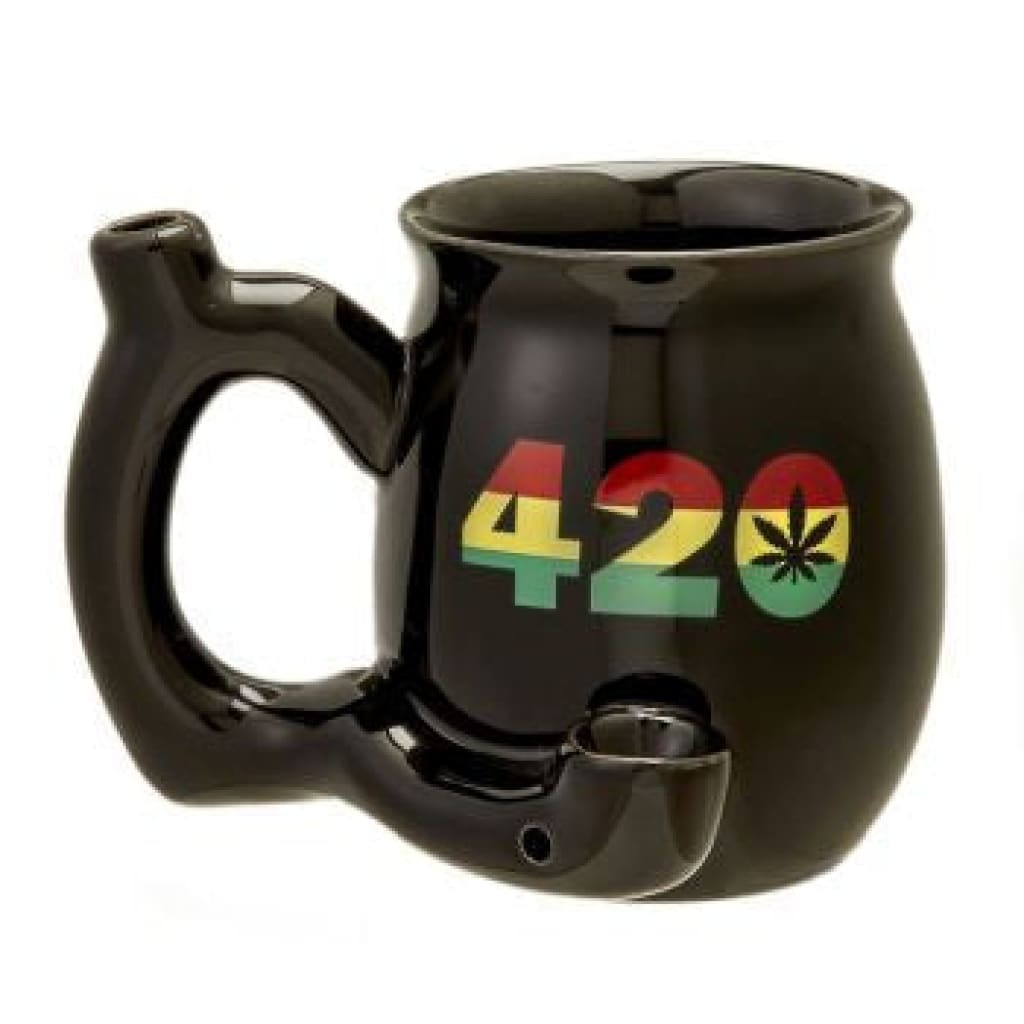 Ceramic Black 420 Mug with Rasta Colors — Smokerolla en Colombia